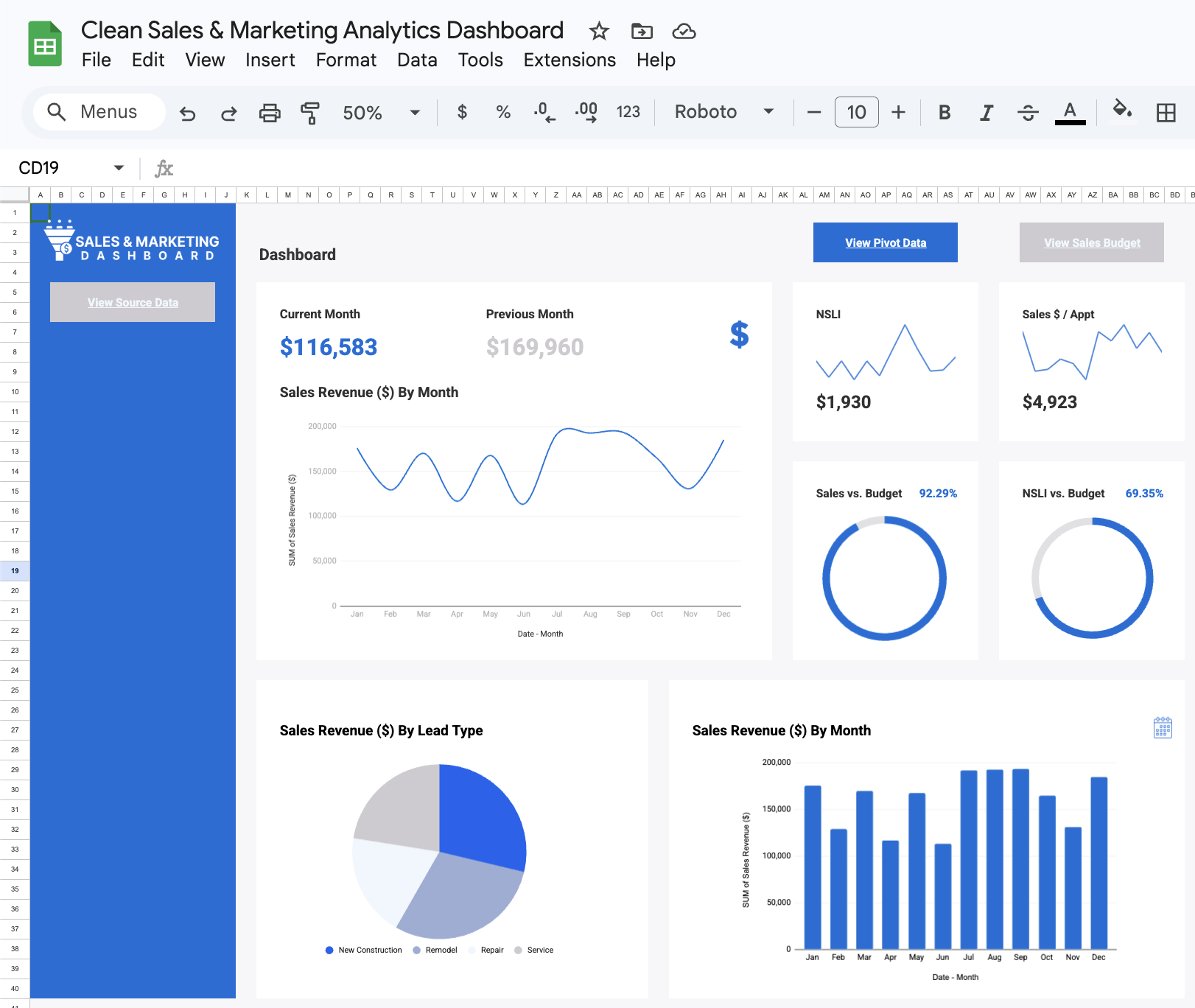 SheetMetricz - Premium Google Sheets Templates